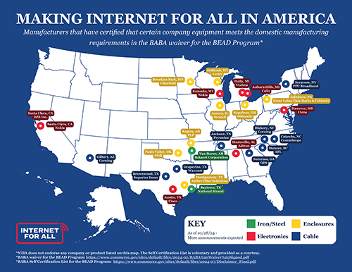 Build America, Buy America map